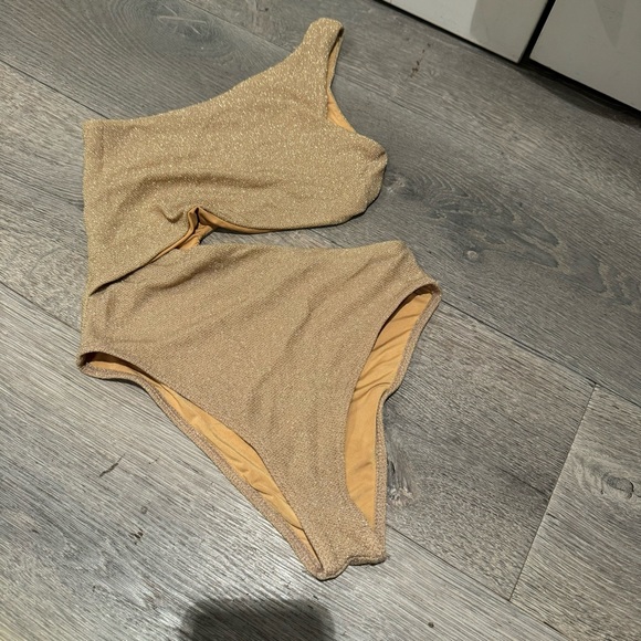 Beach Riot | Swim | Beach Riot Celina One Piece Cutout Swimsuit Gold ...